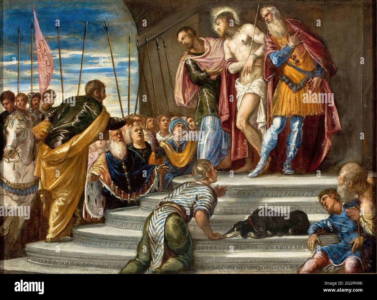 Jacopo Robusti a.K.a Tintoretto - Ecce Homo or Pilate Presents Christ to the Crowd Stock Photo ...