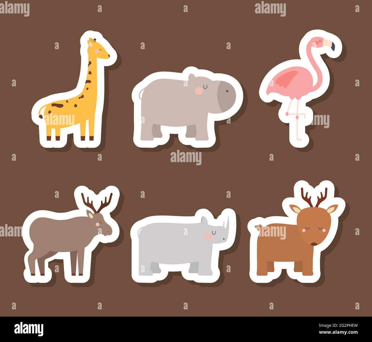 six animals illustration Stock Vector Image & Art - Alamy