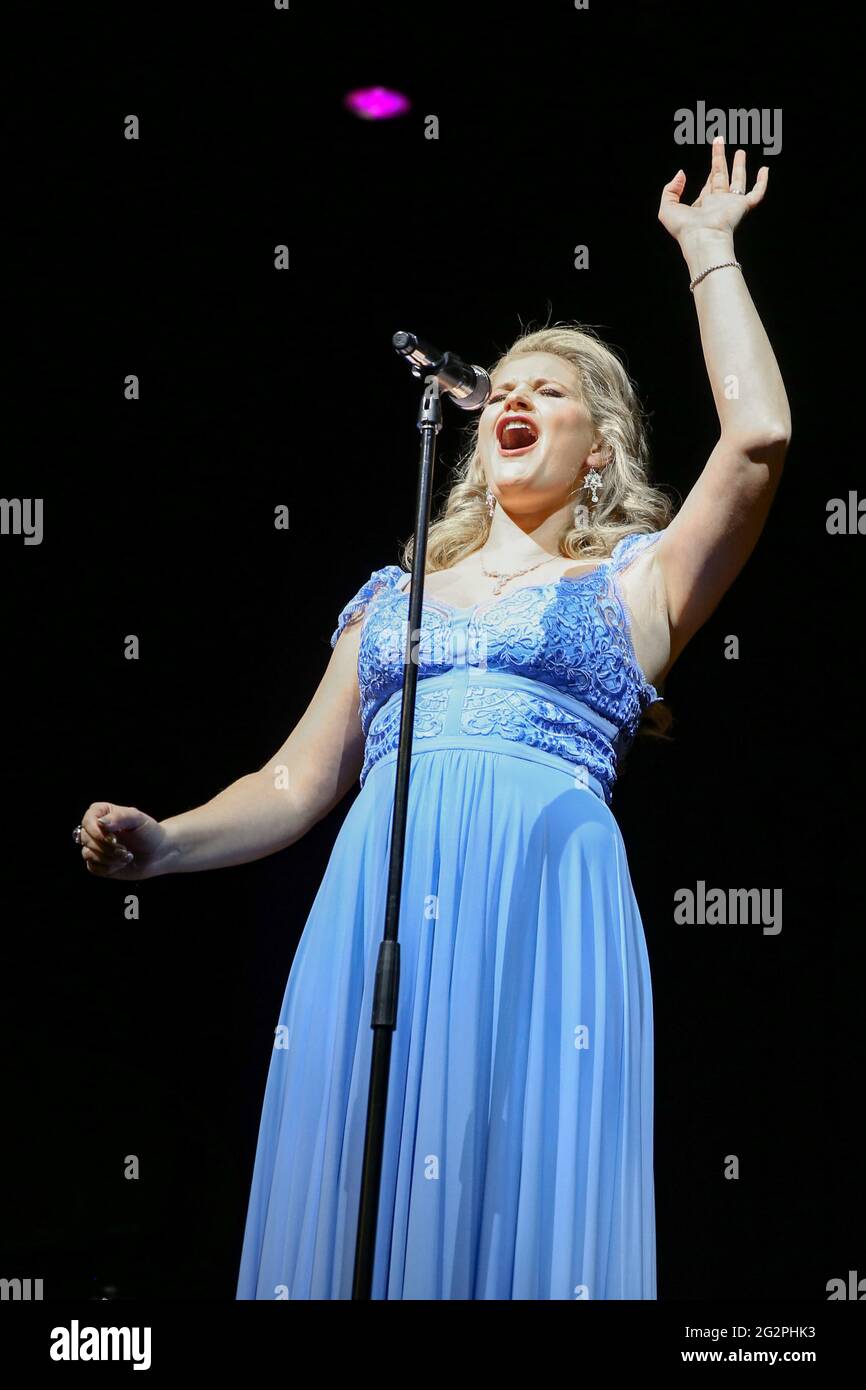 June 12, 2021: The 'Angel of Australia' MIRUSIA performing on stage as ...