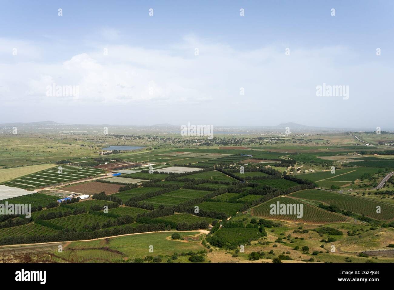 Aerial view of the green fields in Israel during daylight Stock Photo ...