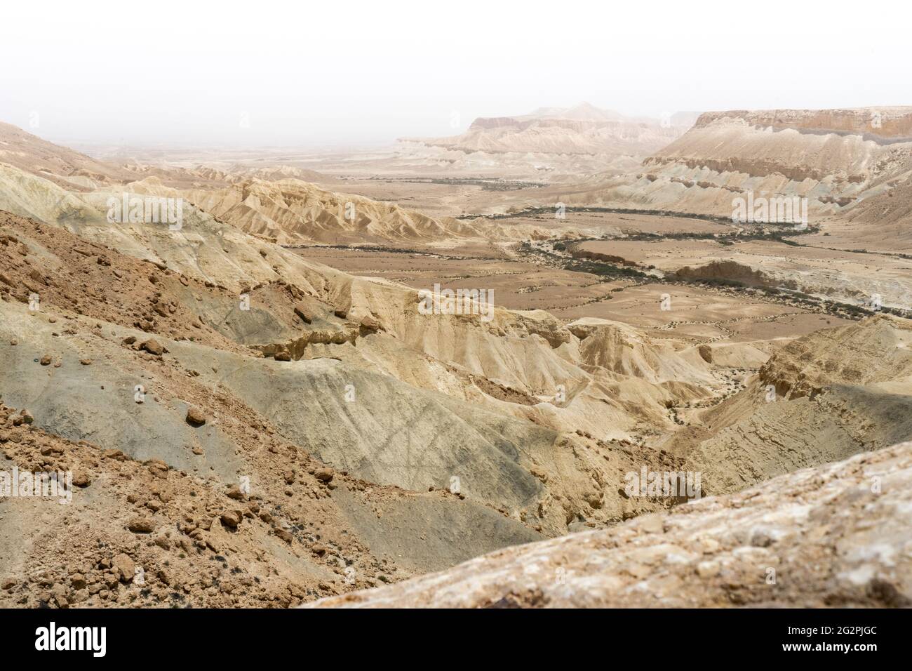 Aerial view of the Negev Desert in Israel on a foggy day Stock Photo ...