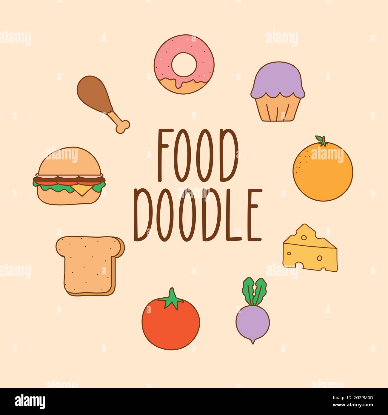 doodle food card Stock Vector Image & Art - Alamy
