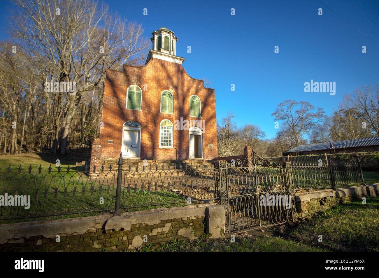 Front of Catholic church and fence in Rodney, Mississippi Stock Photo ...