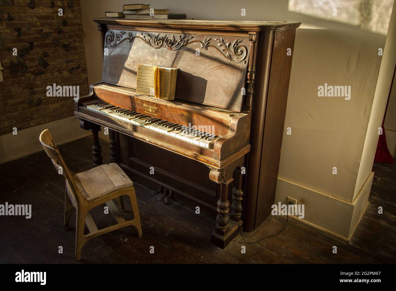 Piano inside Catholic church in Rodney, Mississippi Stock Photo - Alamy
