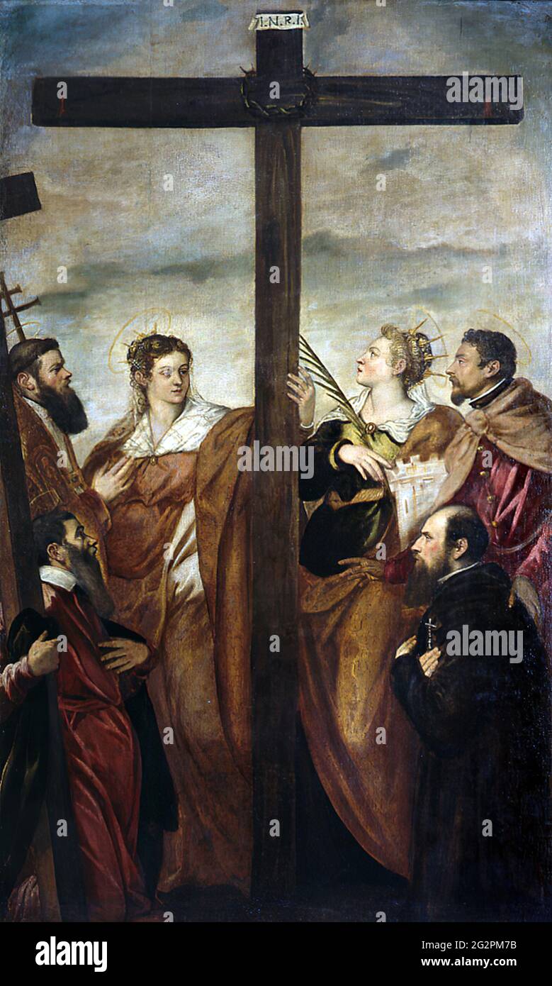 Jacopo Robusti a.K.a Tintoretto - Saint Helen Barbara Andrew Macarius ...