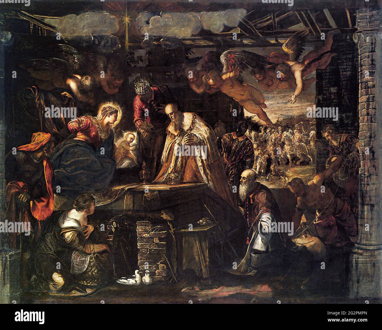 Jacopo Robusti a.K.a Tintoretto - the Adoration of the Magi Stock Photo - Alamy