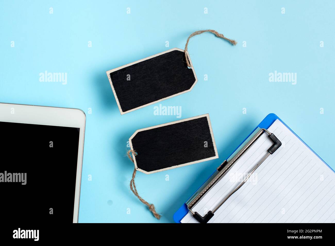 Collection of Blank Empty Sticker Tags Tied With A String For ...