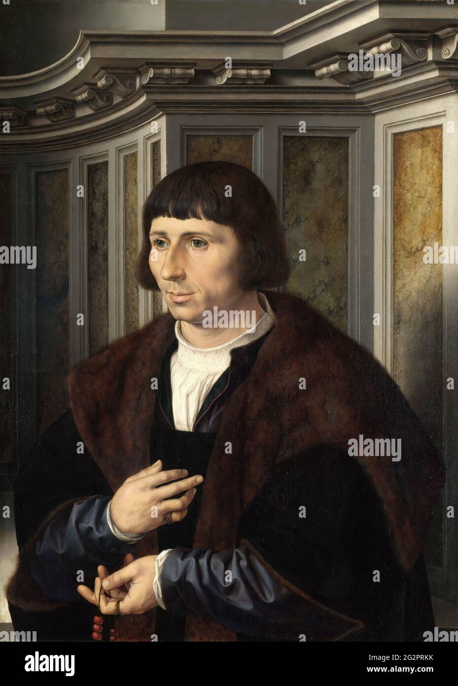 Jan Gossaert - Man with a Rosary Stock Photo - Alamy