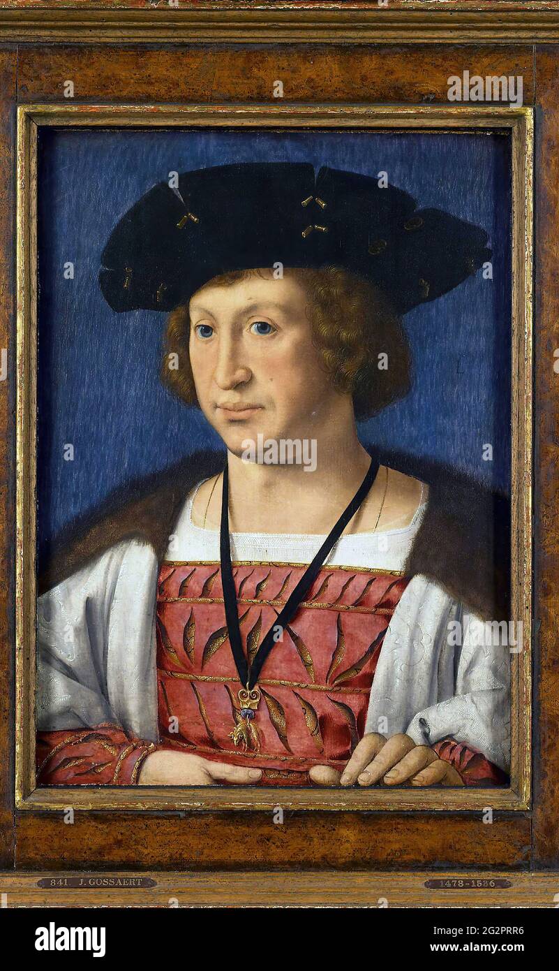 Jan Gossaert - portrait of floris van egmond 01 Stock Photo - Alamy