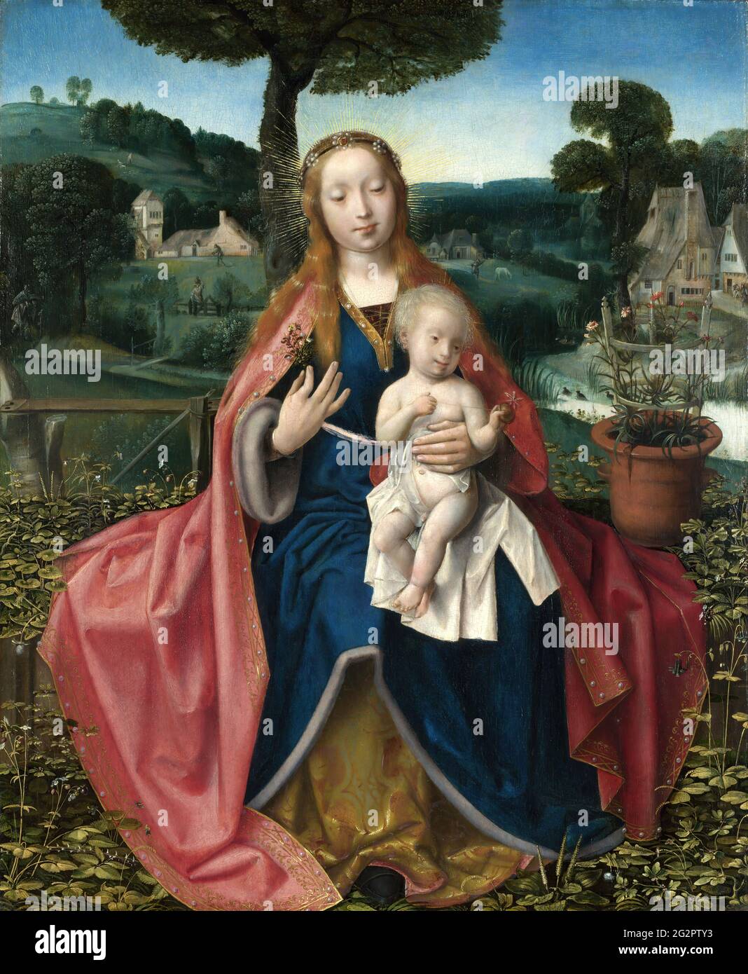 Jan Provoost - the Virgin and Child in a Landscape Stock Photo - Alamy