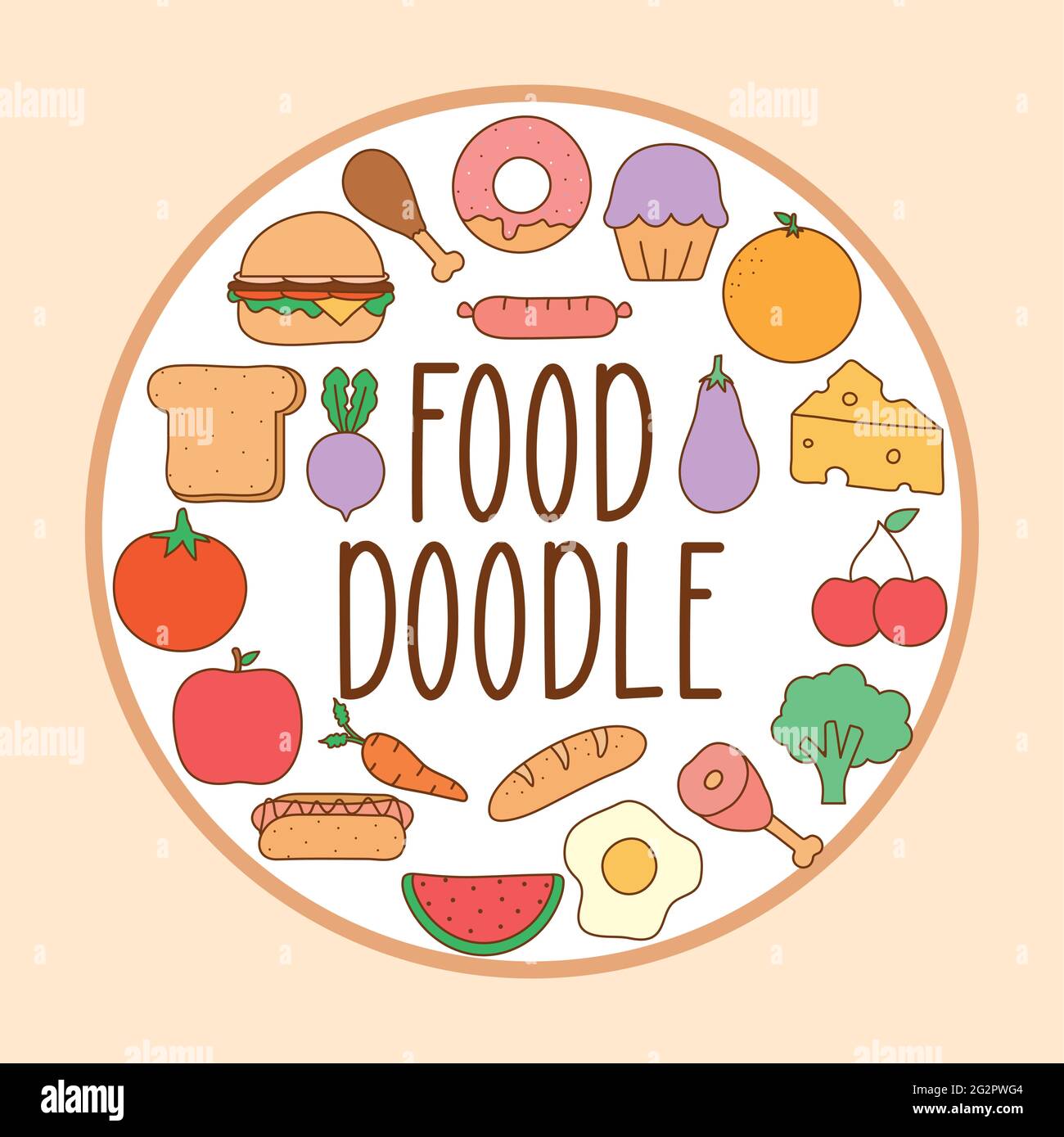 doodle food illustration Stock Vector Image & Art - Alamy