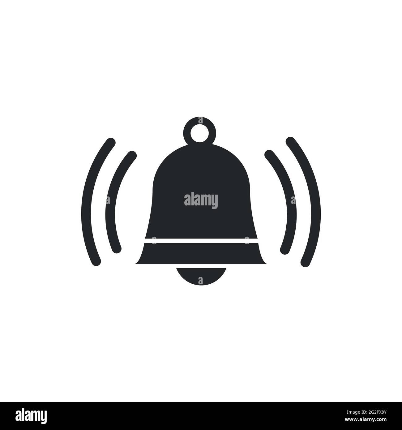Ringing bell sign, jingle icon on white background Stock Vector Image ...