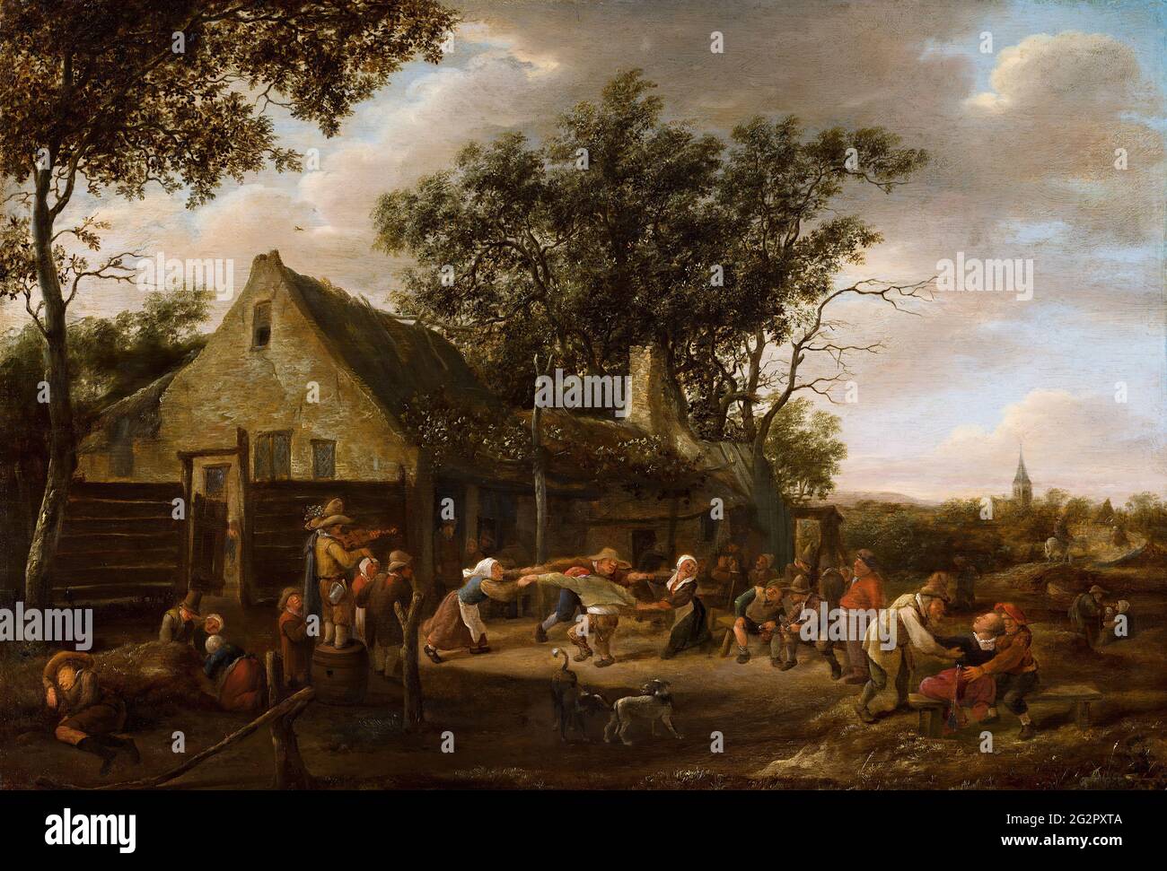 Jan Steen - Peasants Dancing at an Inn Stock Photo - Alamy