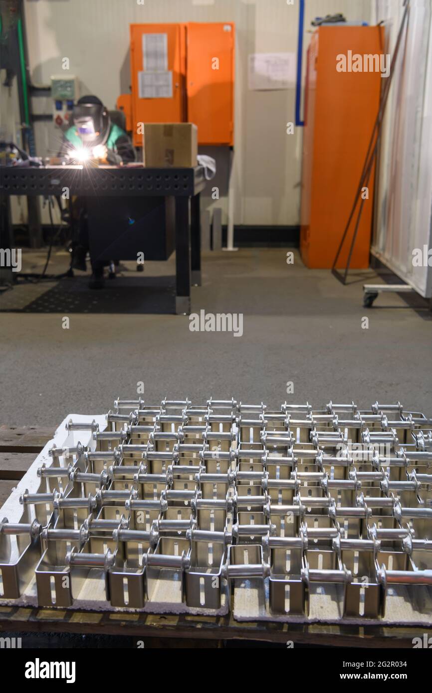 The first phase of metal and aluminum processing. Processed products ...