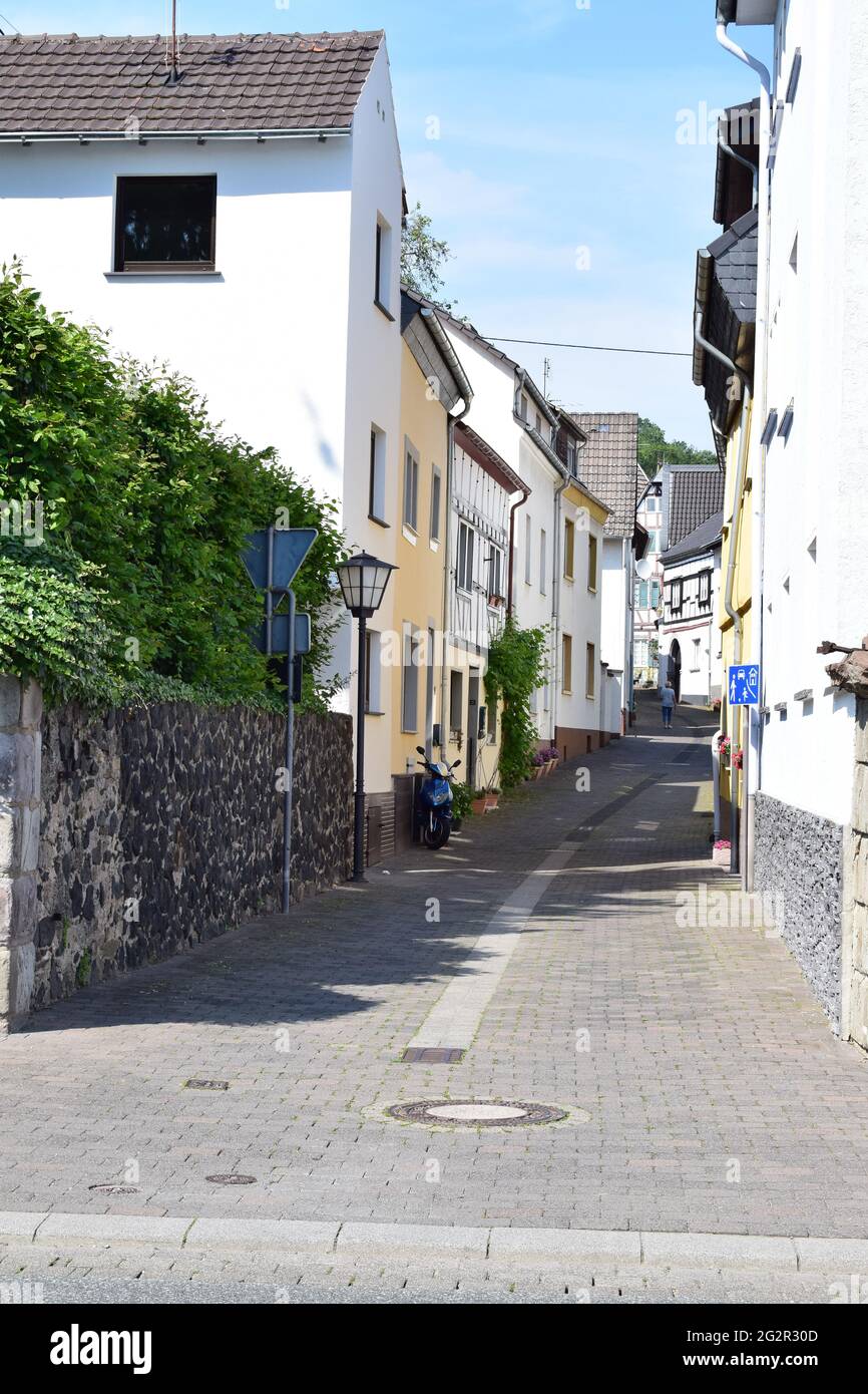 old town street in Erpel Stock Photo - Alamy