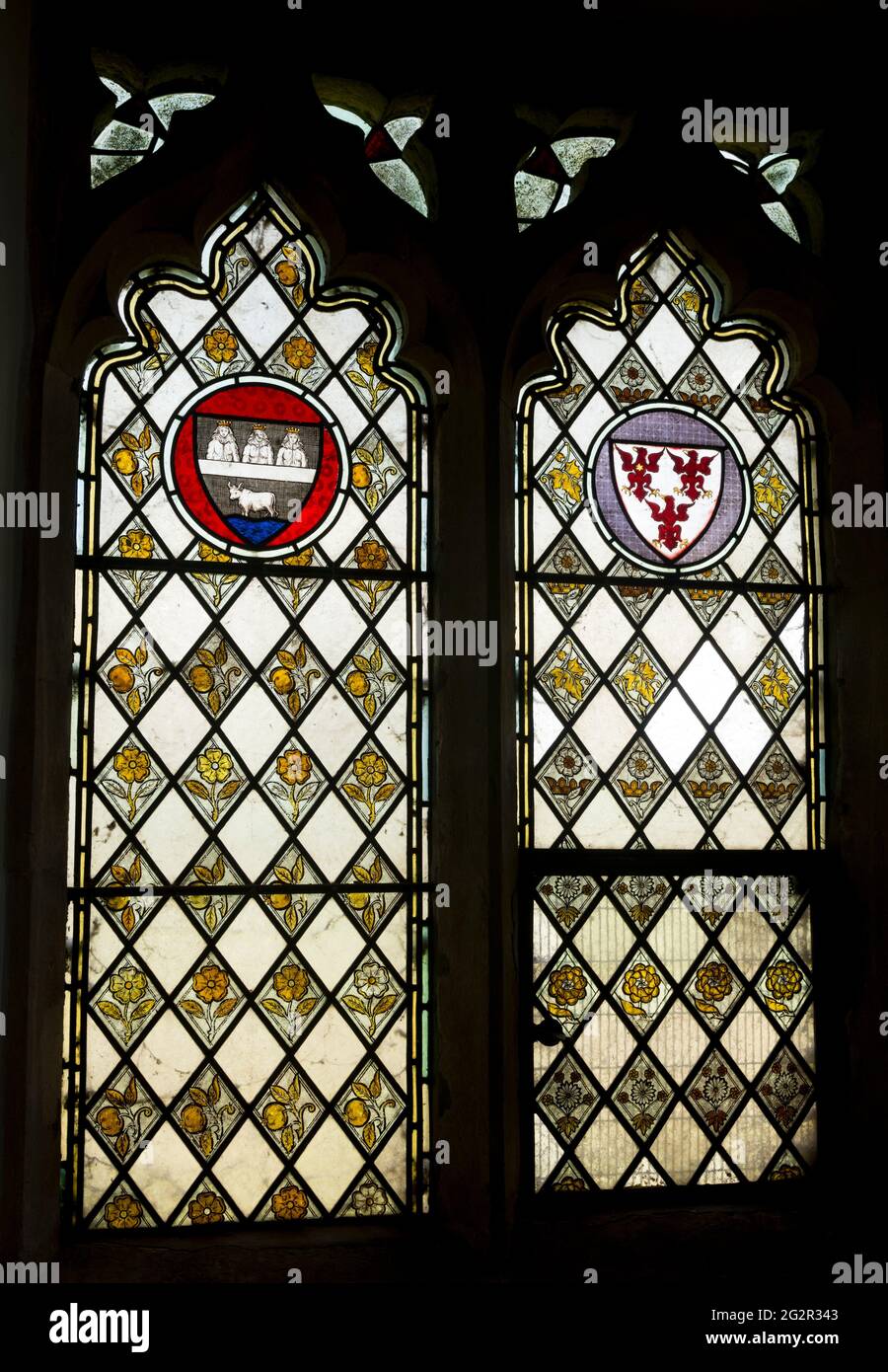 A window in St. Mary the Virgin Church, Hampton Poyle, Oxfordshire ...