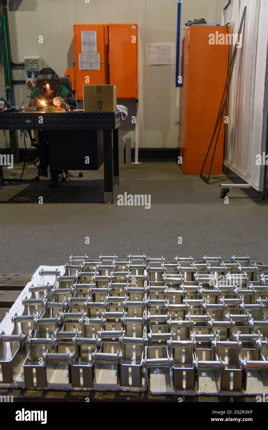 The first phase of metal and aluminum processing. Processed products ...