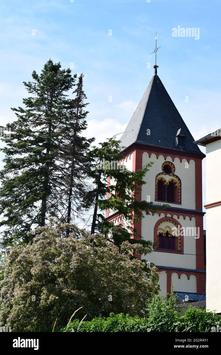 church tower in ERpel Stock Photo - Alamy