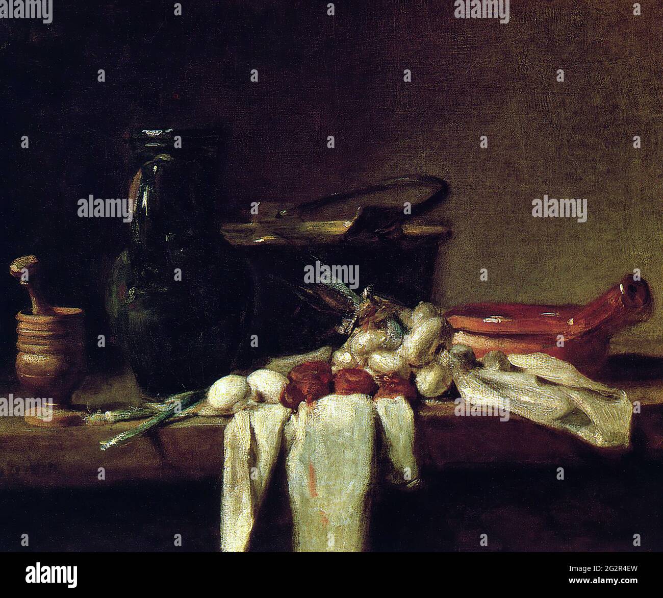 Jean Baptiste Simeon Chardin - Still Life with Pestle and Mortar ...