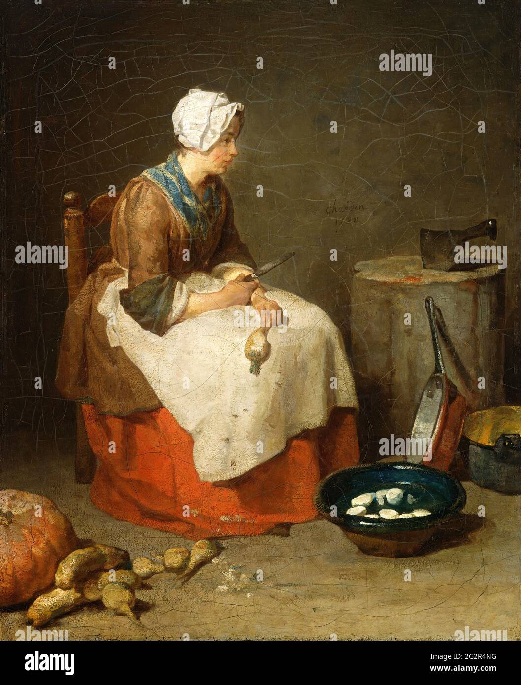 Jean Baptiste Simeon Chardin - the Kitchen Maid Stock Photo - Alamy