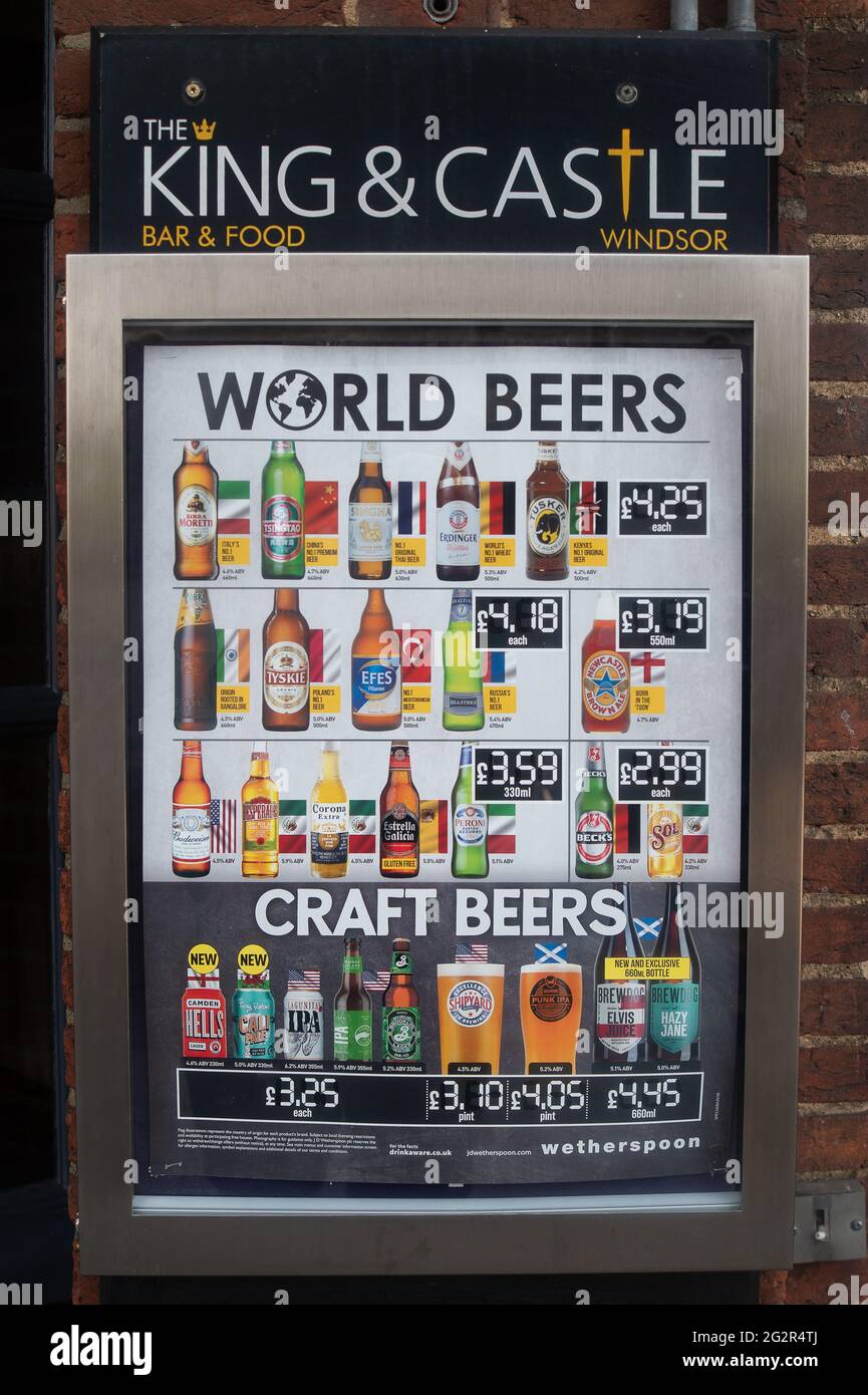 Windsor, Berkshire, UK. 9th June, 2021. An advert for beer at the ...