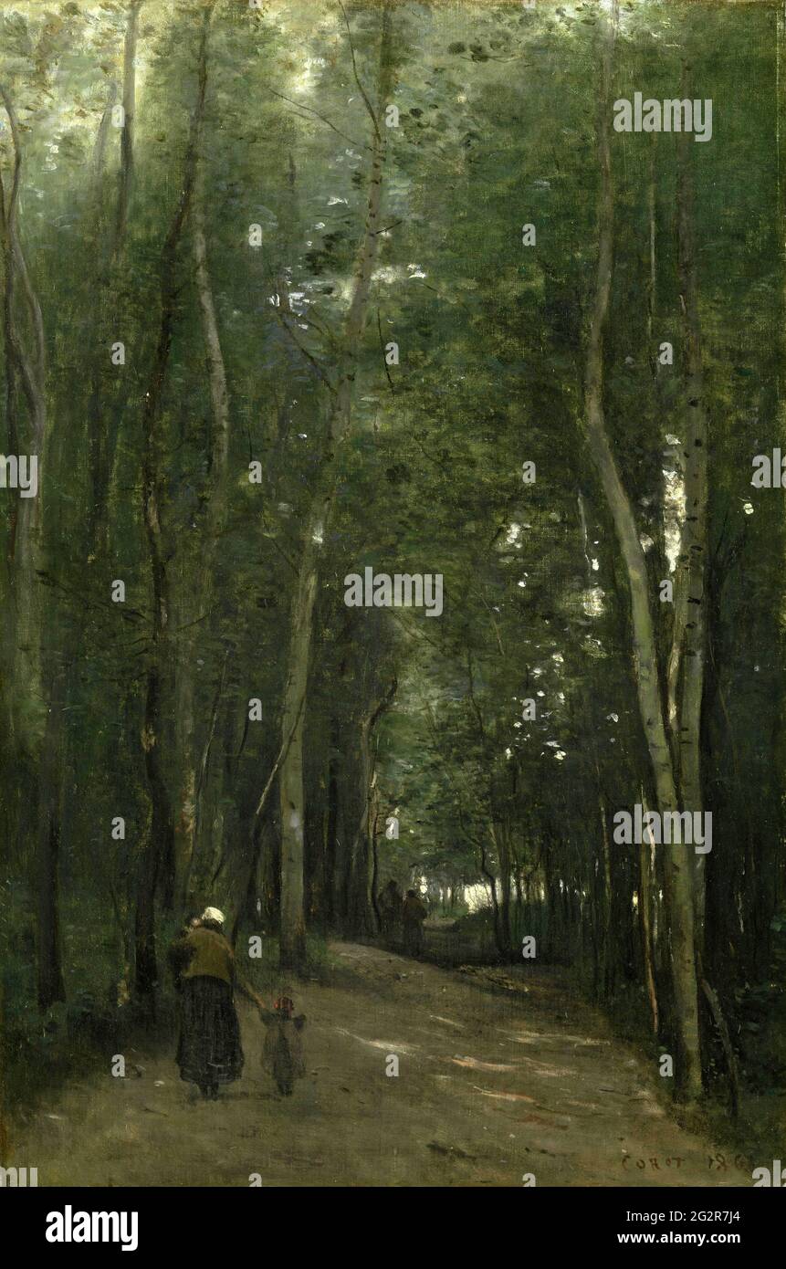 Jean-Baptiste-Camille Corot - a Path in Saint Cloud Stock Photo - Alamy