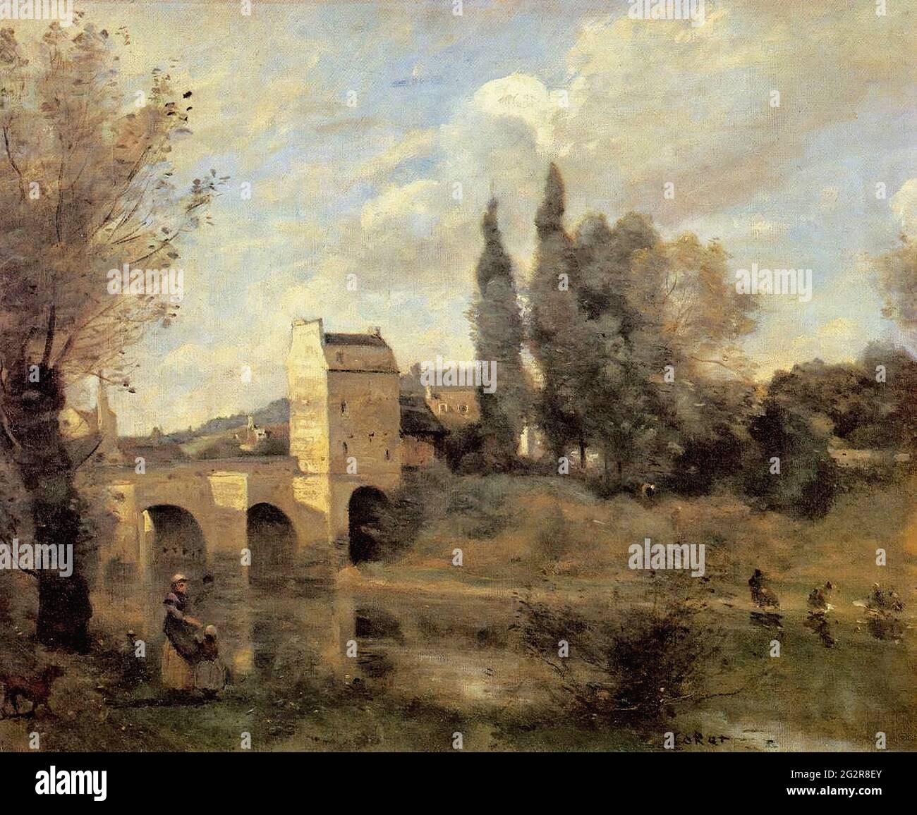 Jean-Baptiste-Camille Corot - Bridge Mantes 1868 Stock Photo - Alamy
