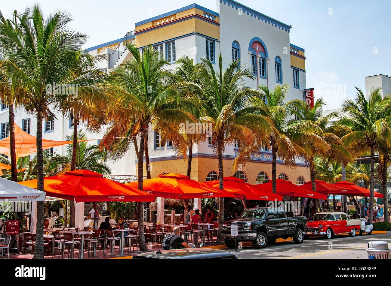 Ocean's Ten restaurant and bar, South Beach, Miami Beach, Florida Stock ...