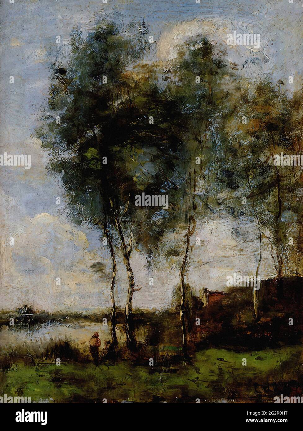Jean-Baptiste-Camille Corot - Fisherman River Bank Stock Photo - Alamy