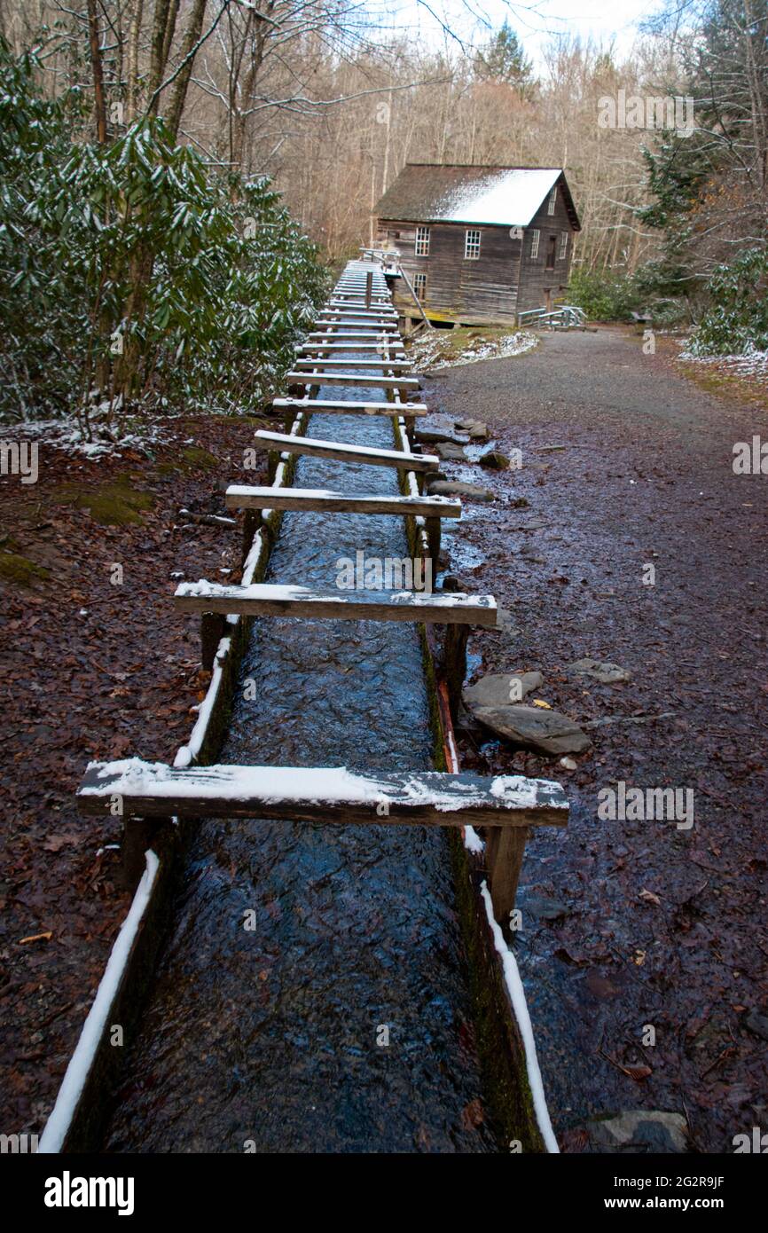 Mingus Mill located in the Great Smoky Mountains is a historic grist ...