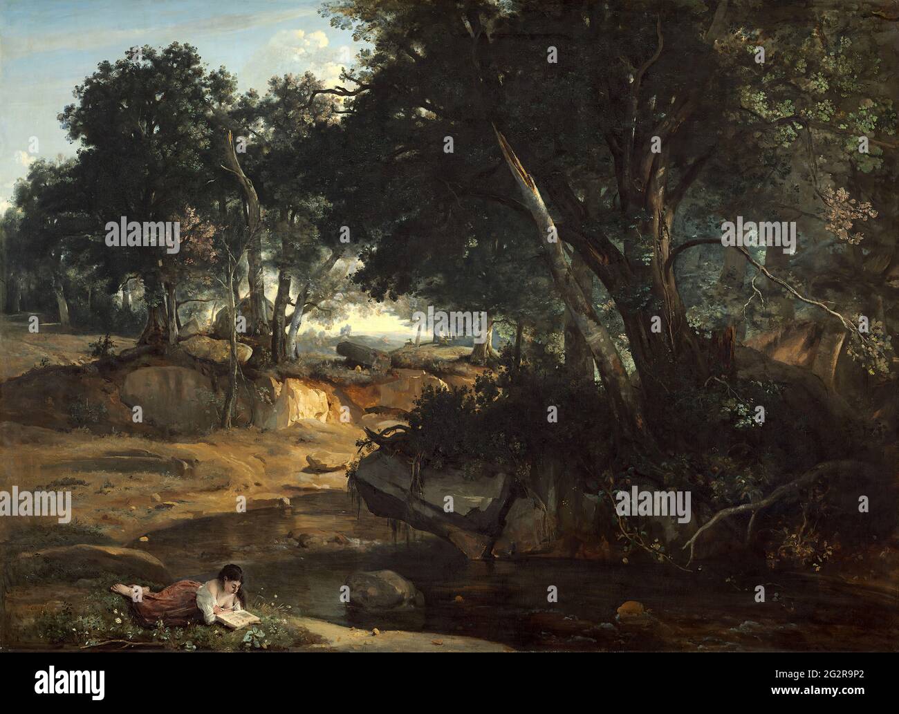 Jean-Baptiste-Camille Corot - Forest of Fontainebleau 02 Stock Photo ...