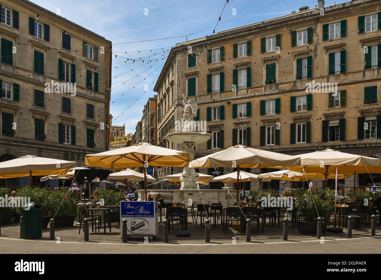 Piazza Colombo with the ancient fountain (1646) in its centre and ...