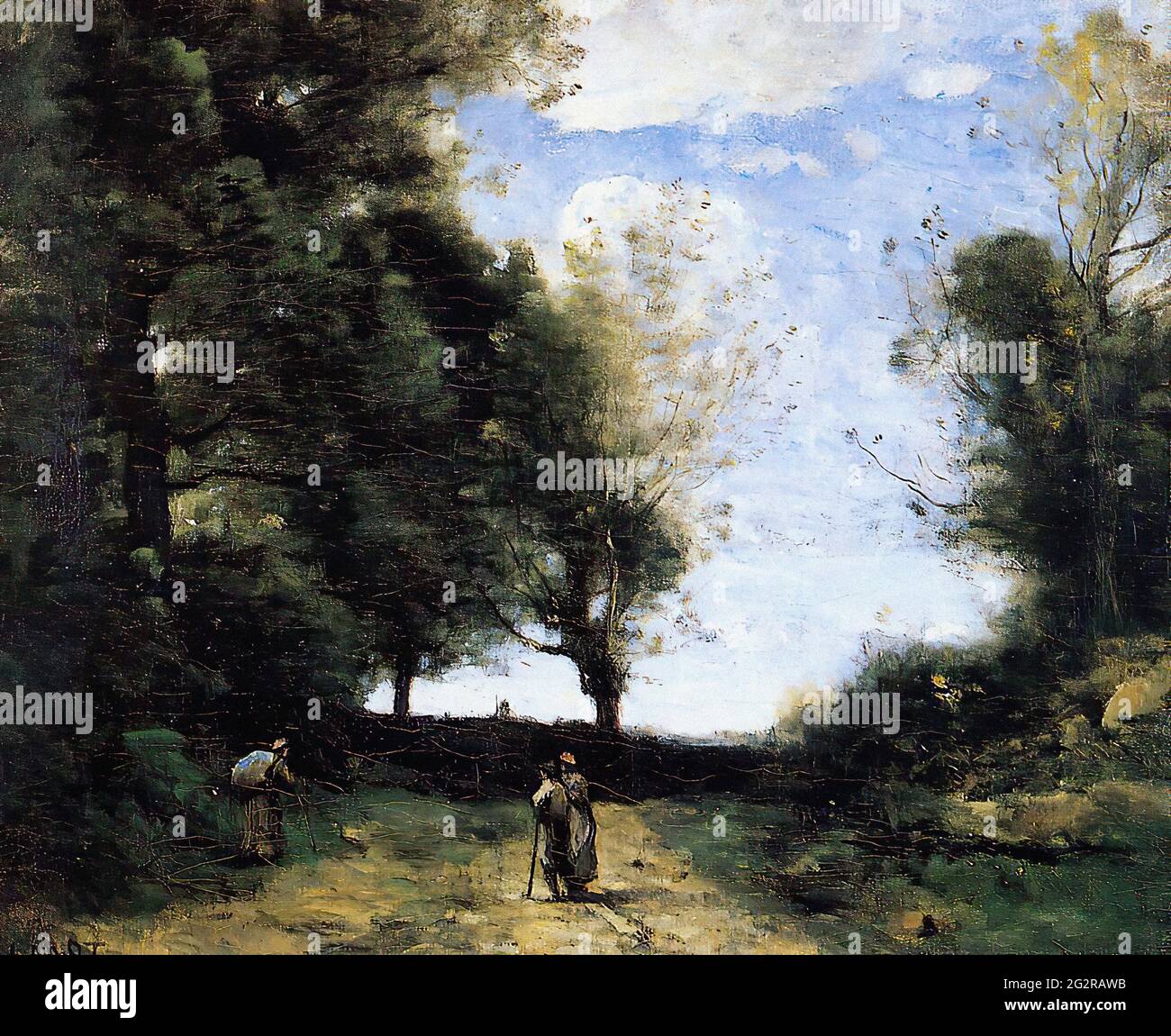 Jean-Baptiste-Camille Corot - Landscape with Three Figures C 1860 Stock ...