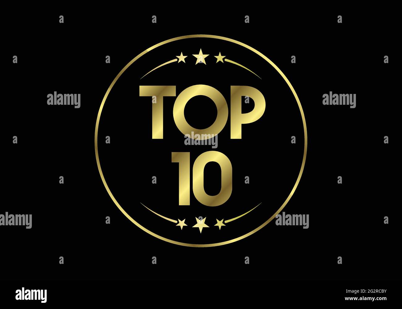 Top ten ranking and best of the best rank. Top 10 golden sign for music ...