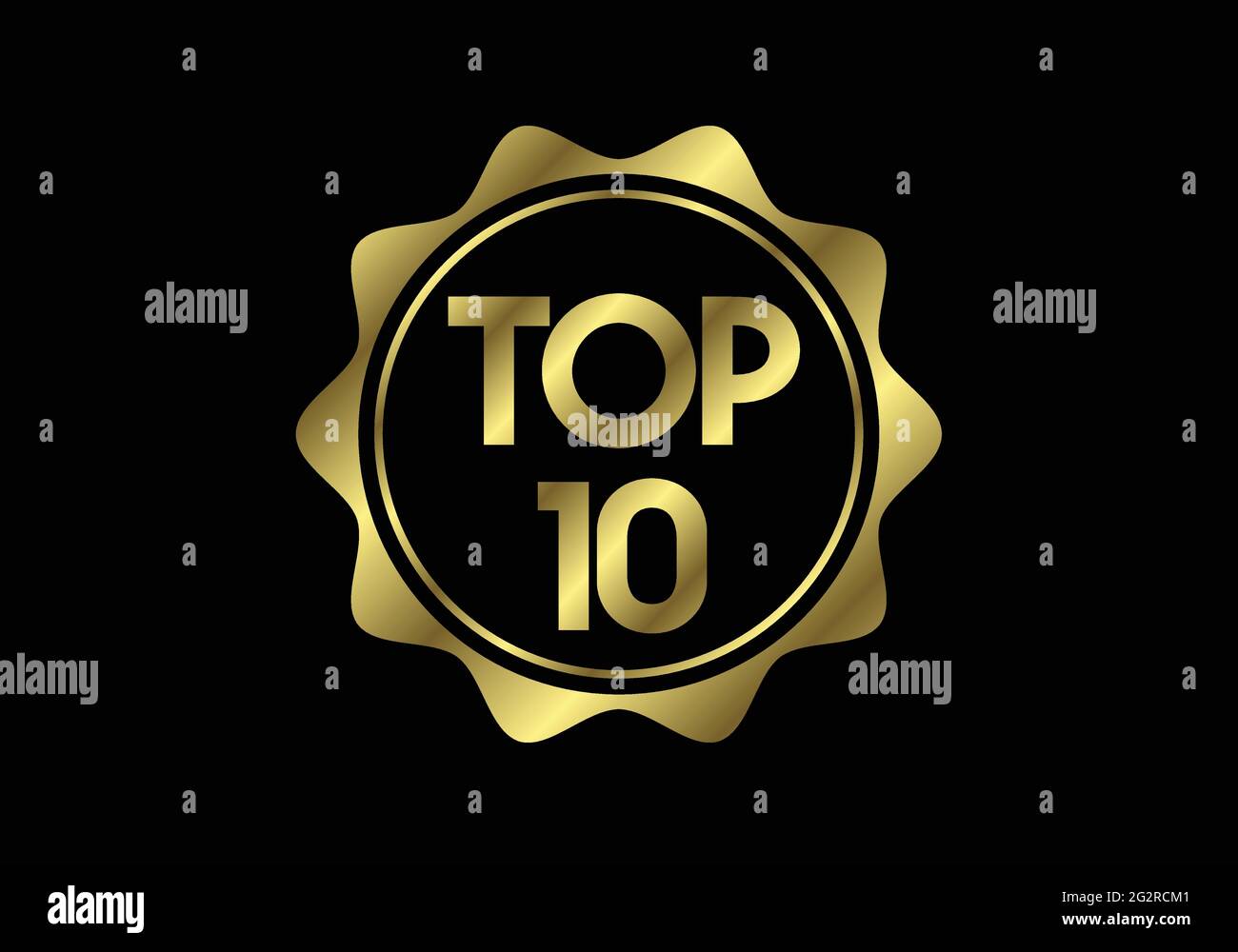 Top ten ranking and best of the best rank. Top 10 golden sign for music ...