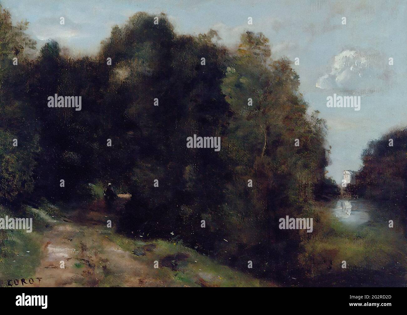 Jean-Baptiste-Camille Corot - Road Through Trees 1870 Stock Photo - Alamy
