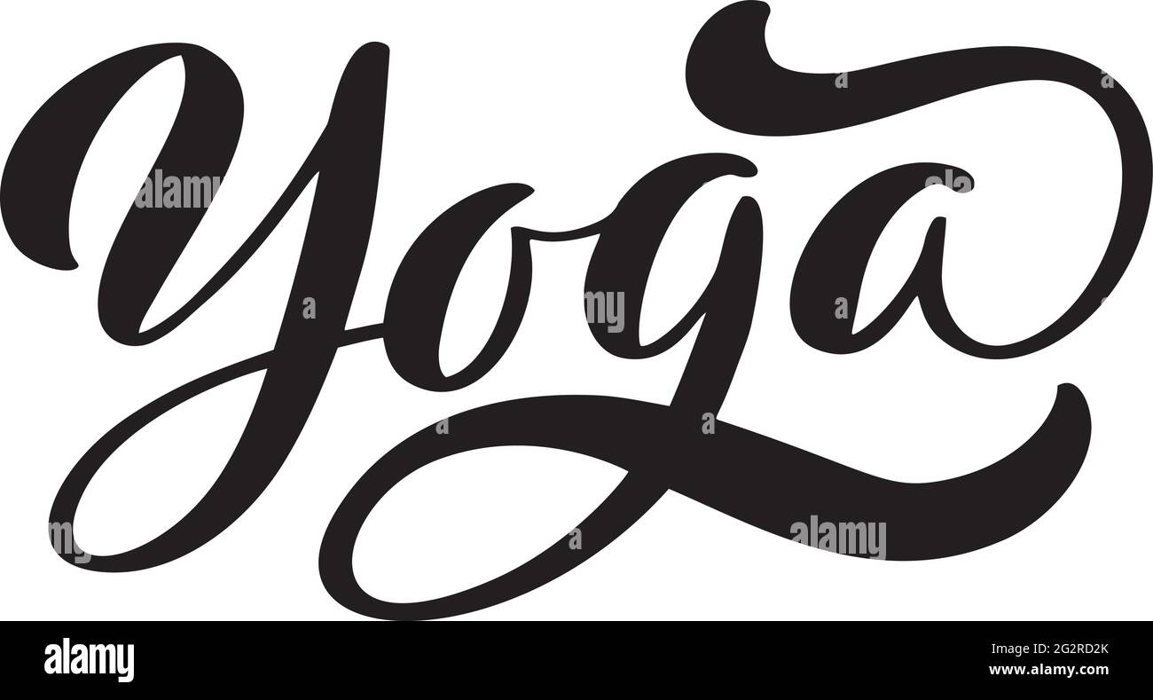 Vector lettering illustration text Yoga logo. Calligraphy letters ...