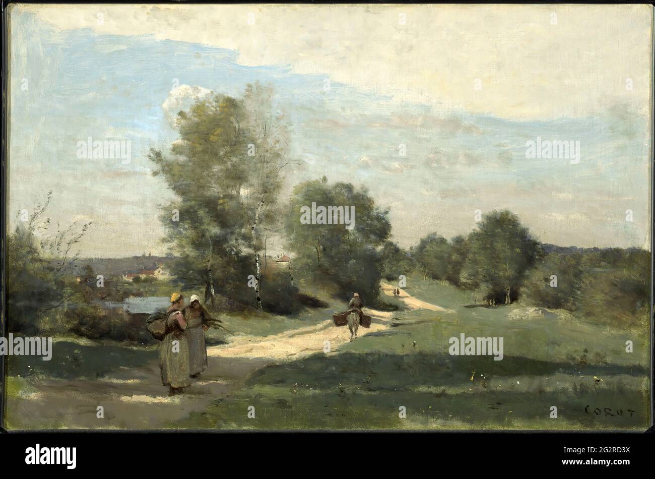 Jean-Baptiste-Camille Corot - Road by the Water Stock Photo - Alamy