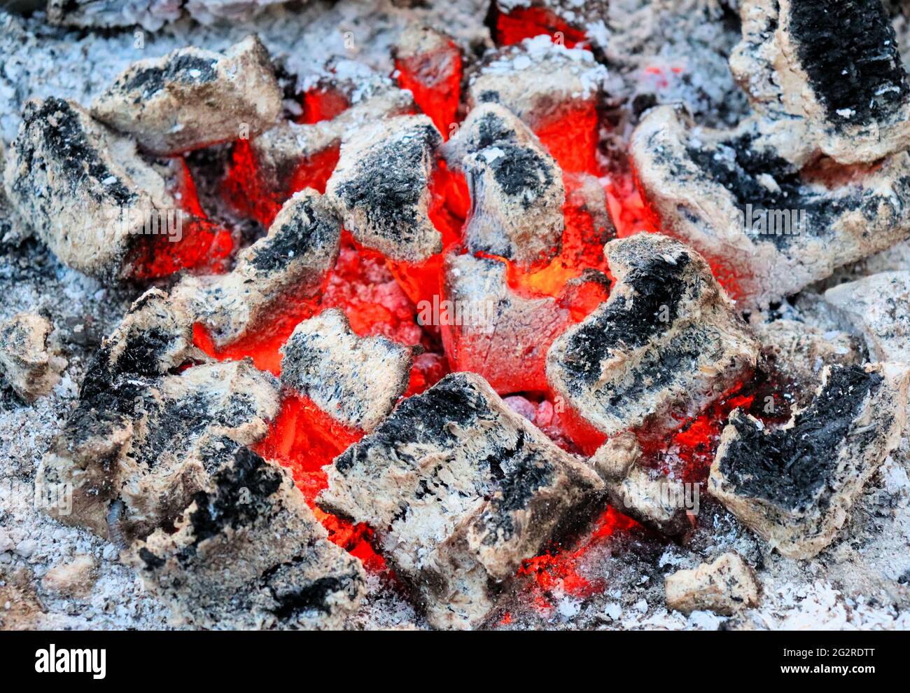 Bonfire is burning, hot coals for barbecue Stock Photo - Alamy