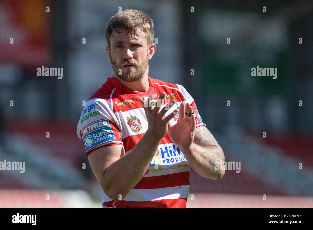 Leigh, England - 12 June 2021 -Ben Helliwell of Leigh Centurions during ...
