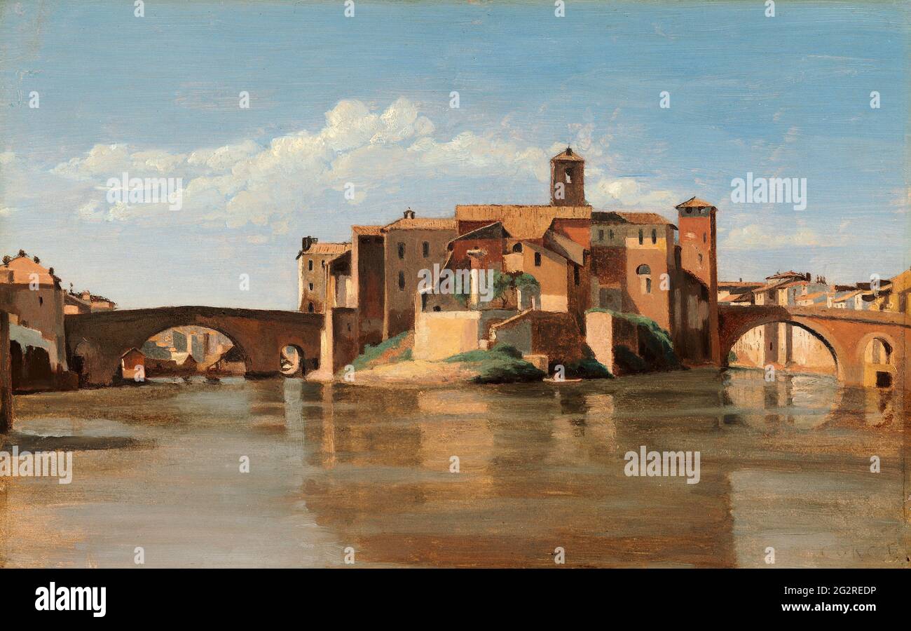 Jean-Baptiste-Camille Corot - the Island and Bridge of San Bartolomeo ...