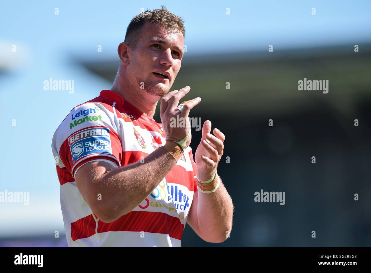 Leigh, England - 12 June 2021 - Nathan Mason of Leigh Centurions during ...