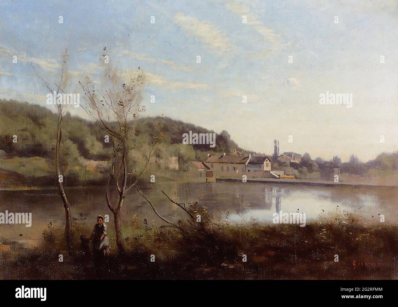 Jean-Baptiste-Camille Corot - Ville D Avray Large Pond Villas C 1855 ...