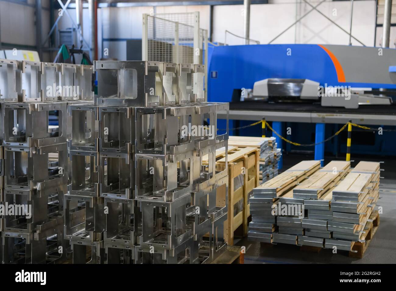 The first phase of metal and aluminum processing. Processed products ...