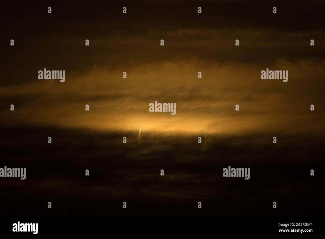 Annular eclipse over Montreal sky Stock Photo - Alamy