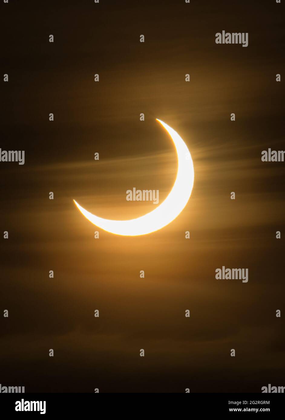 Annular eclipse over Montreal sky Stock Photo - Alamy