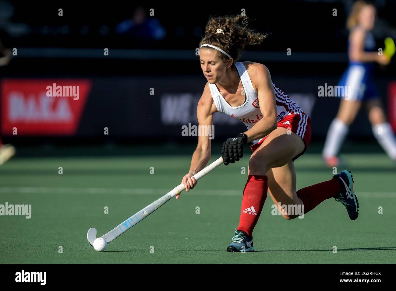 AMSTELVEEN, NETHERLANDS - JUNE 12: Anna Toman of England during the ...