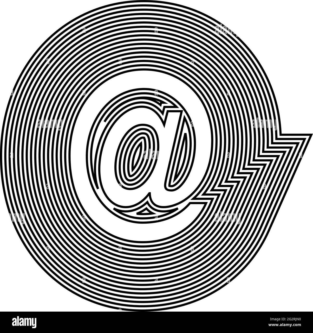 AT Symbol Line Logo Icon Design - Vector Illustration Stock Vector ...