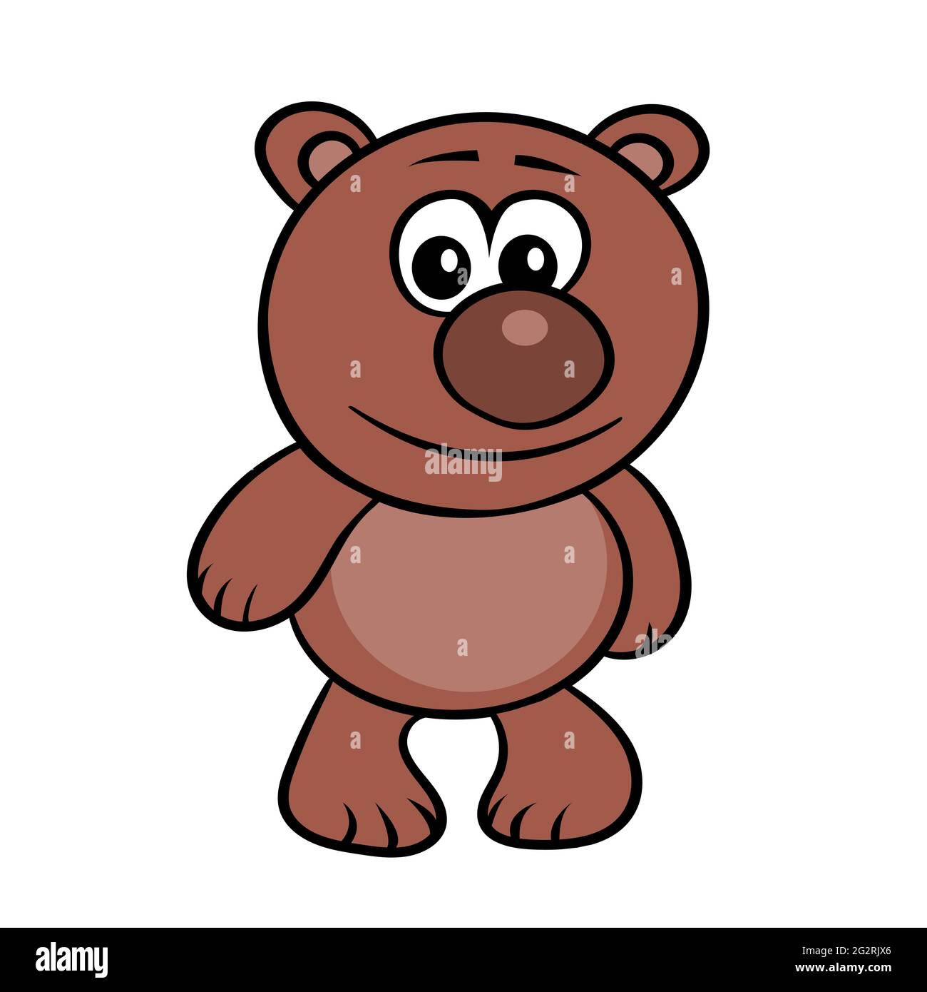 Cute cartoon bear cub on a white background. Kind little teddy. Vector ...