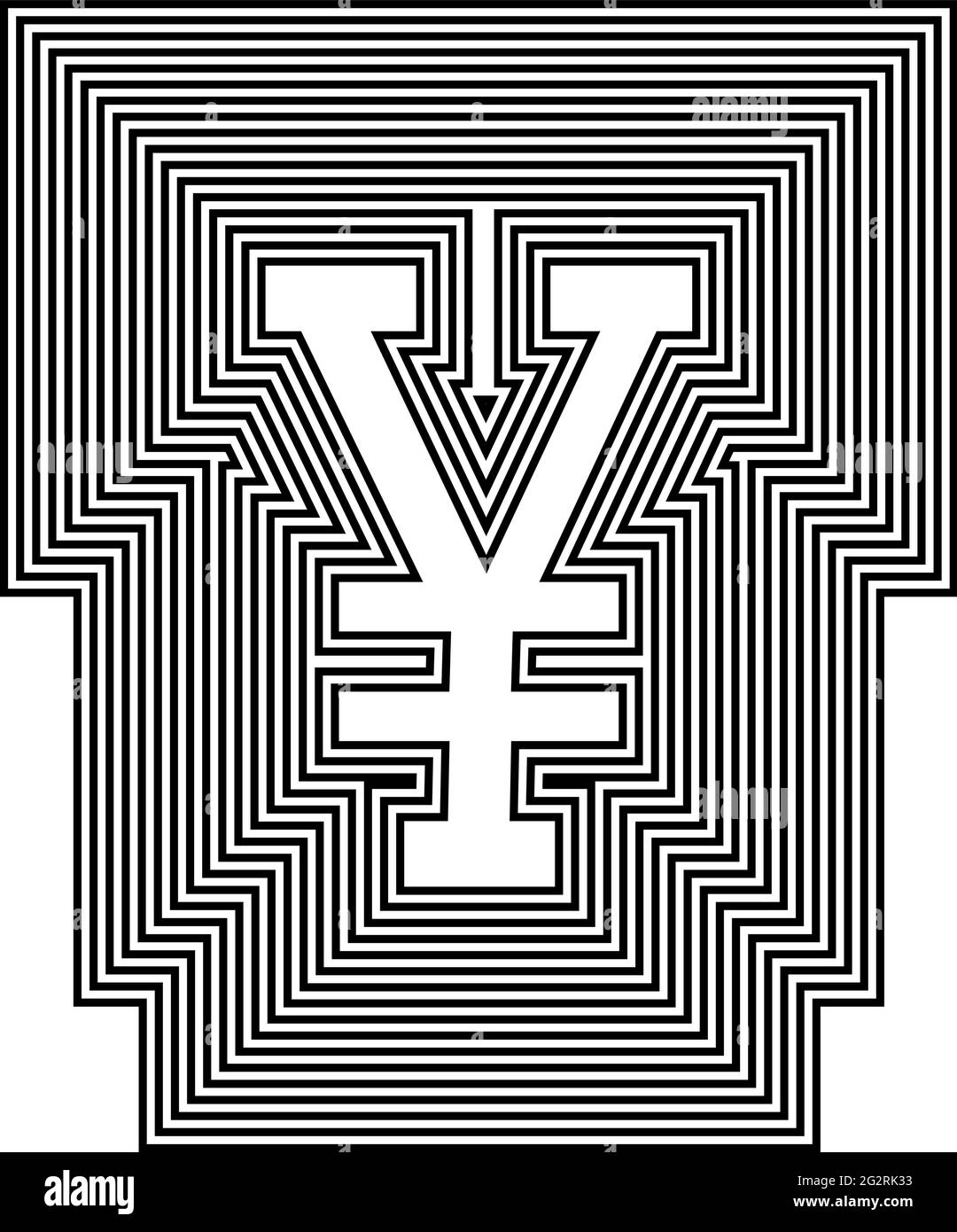 YEN Symbol Line Logo Icon Design - Vector Illustration Stock Vector ...